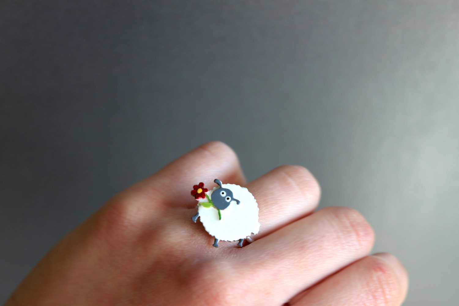 Handmade Sheep Ring-sterling Silver Ring With Bronze - Etsy