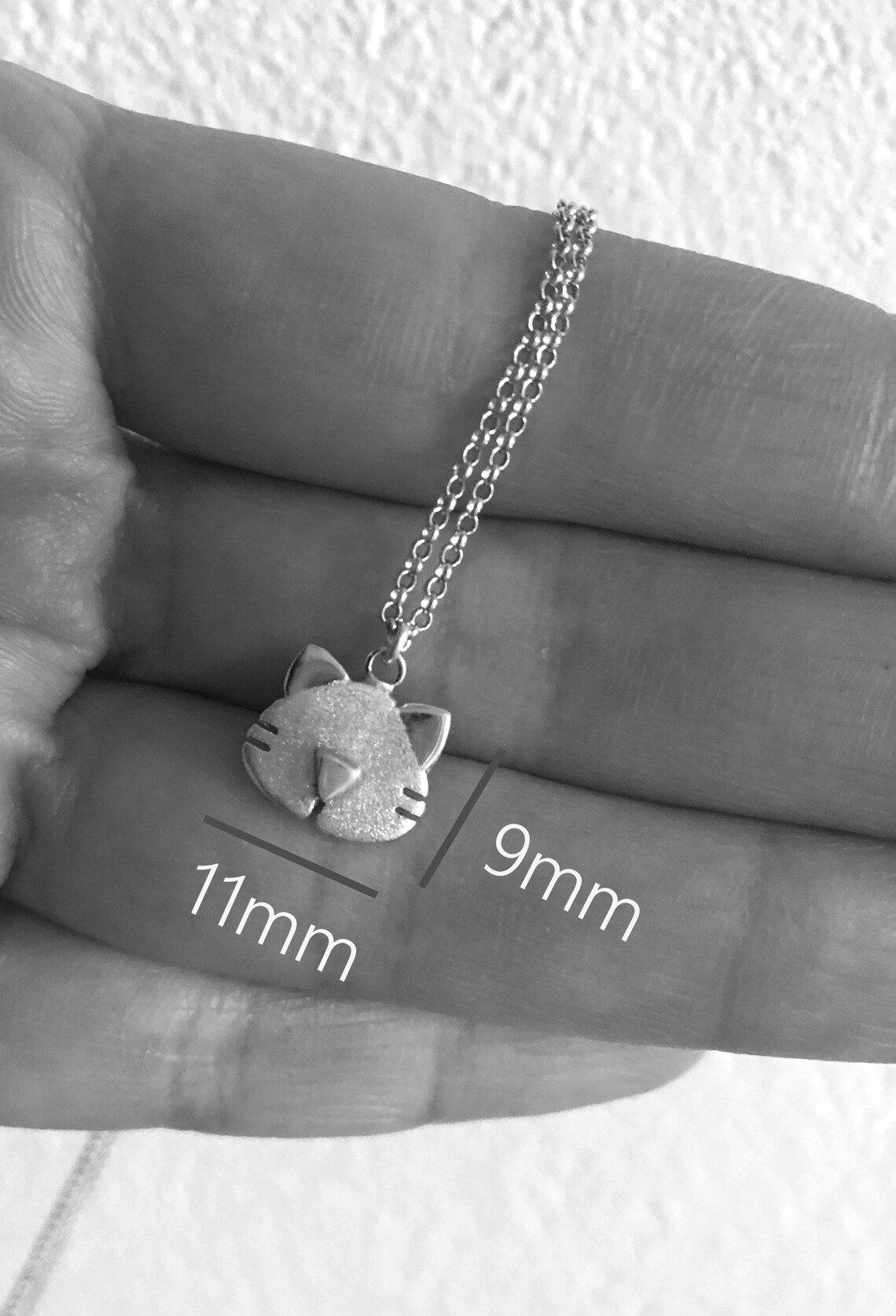 Tiny Cat Necklace-Handmade Sterling Silver-Cat Pendant-Cat | Etsy