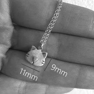 Tiny Cat Necklace-handmade Sterling Silver-cat Pendant-cat Jewellery ...