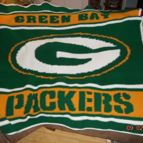 Pattern Green Bay Packers Throw C2C Crochet Graph and Written - Etsy