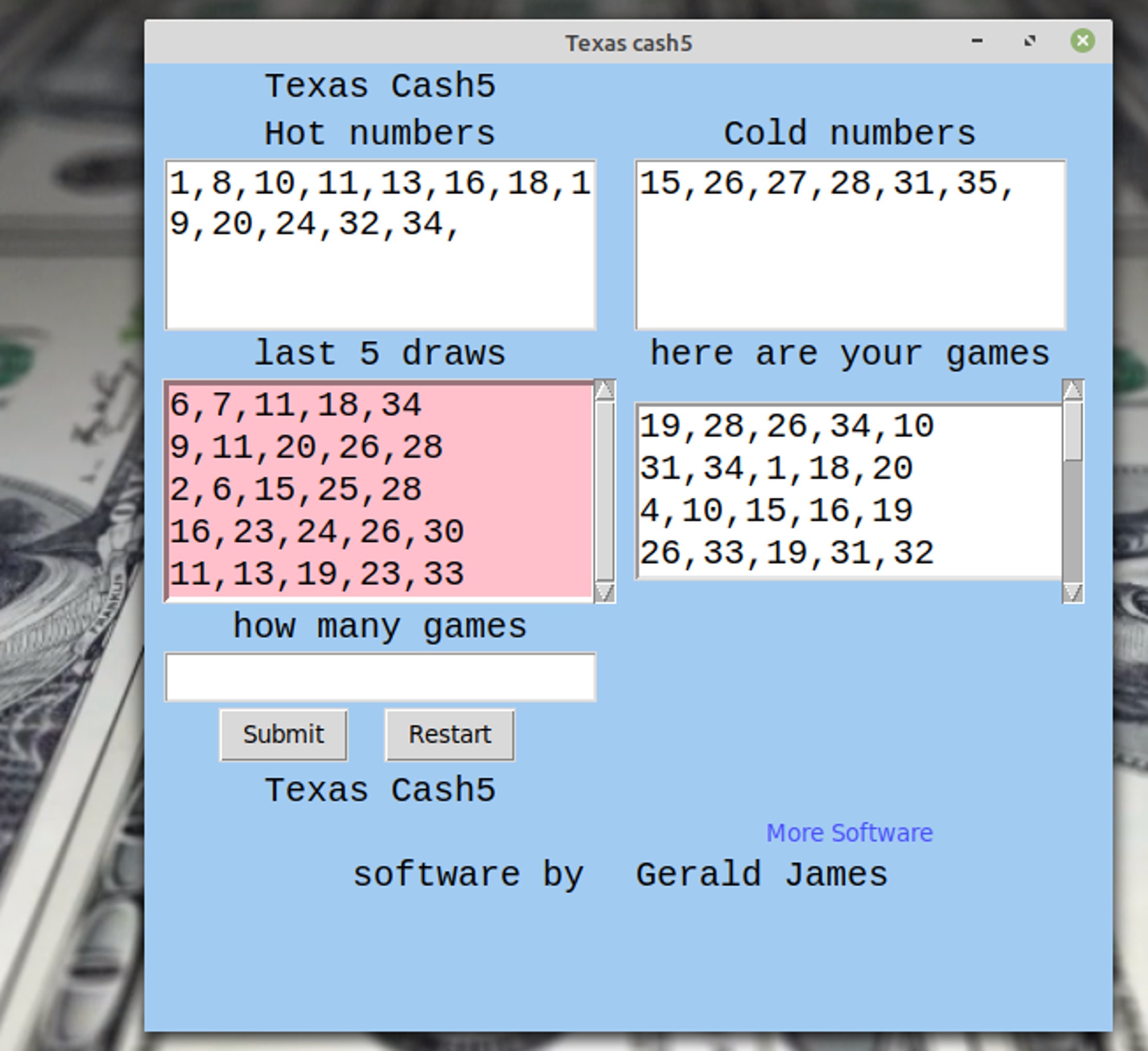 Texas Cash 5 Numbers Software for Windows 7 8 & 10 - Etsy