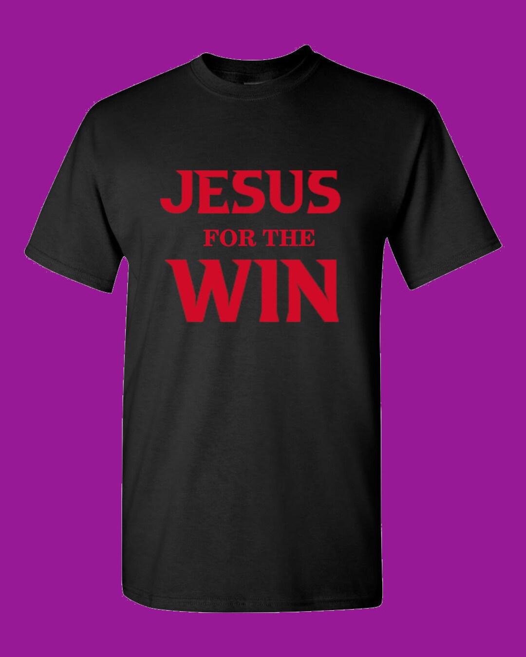 Religious Tee Shirt Jesus for the Win Gildan Size XL Color Black 100% ...