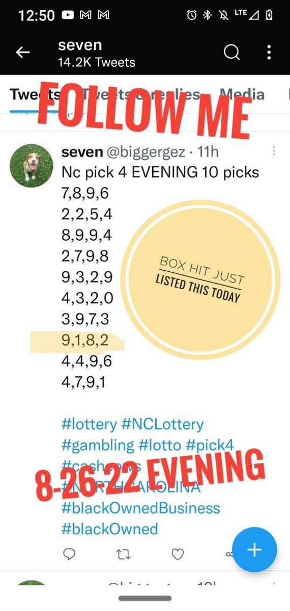 North Carolina Pick 3 & 4 Lottery Numbers for Windows 7 8 - Etsy