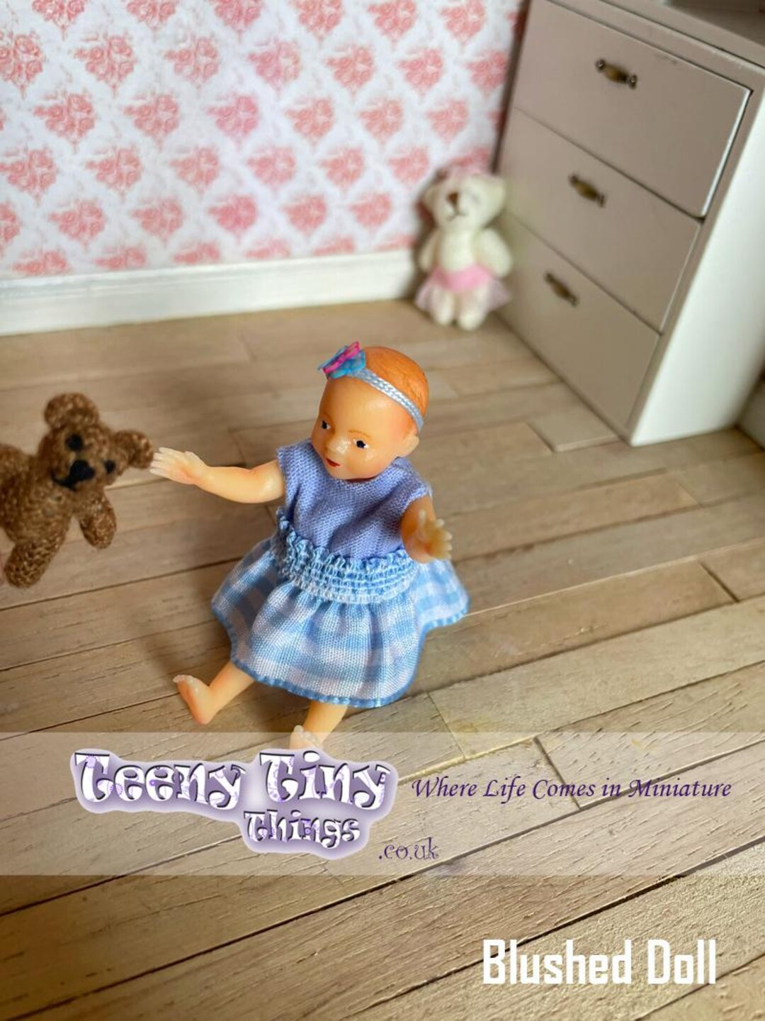 Dolls House 1/12th Scale Miniature Toddler Doll With Moving Head and ...