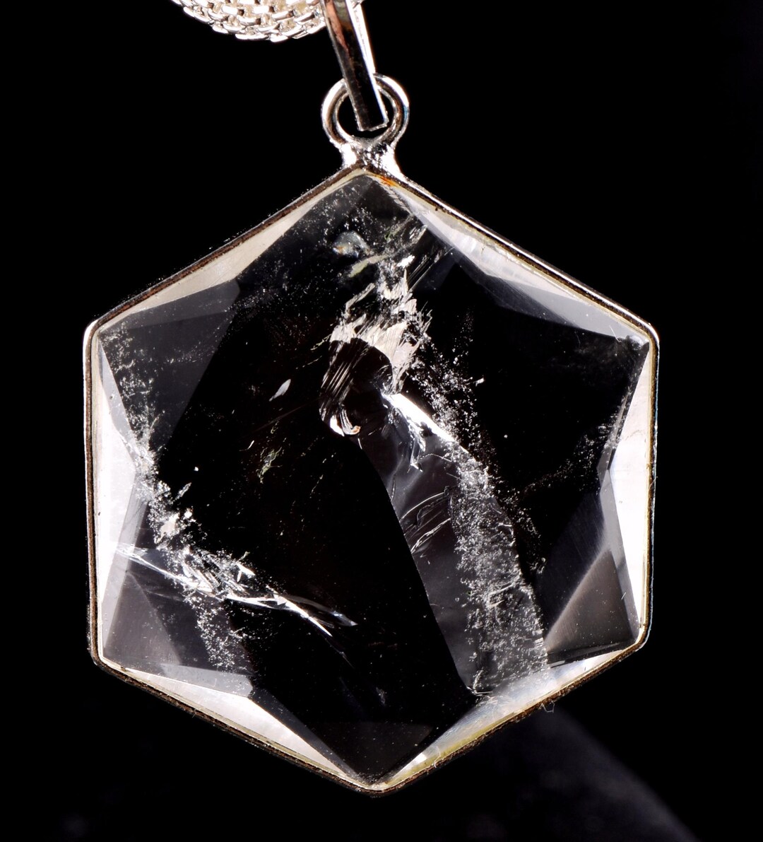 Satyaloka Quartz Hexagonal Star Pendant With Phenomenal Energy ...