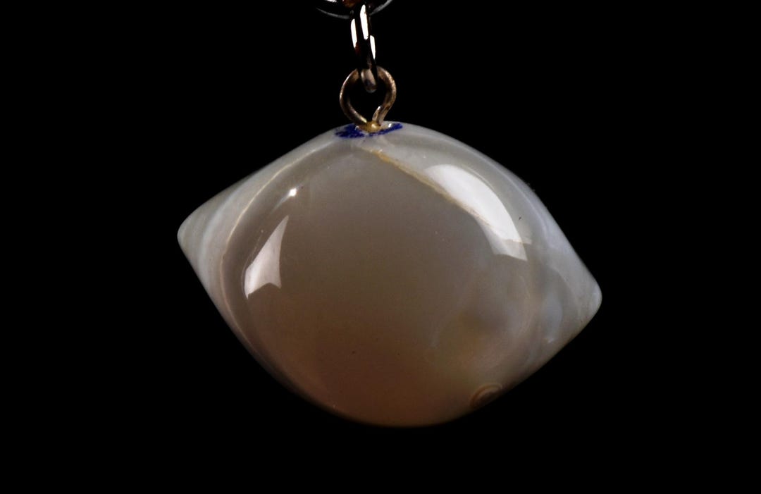 Rare Mystic White Sulemani Soloman Stone Pendant Natural ''evil Eye ...
