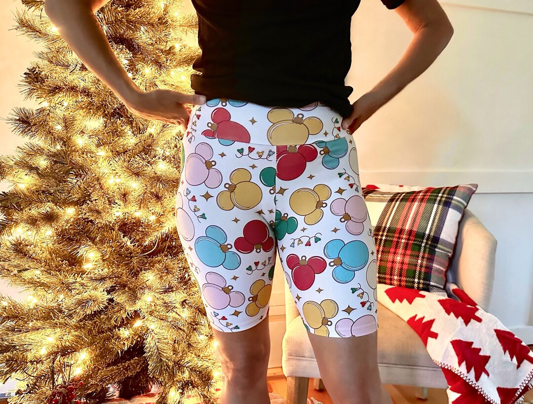 Womens Christmas Disney Biker Shorts Mickey Biker Shorts - Etsy