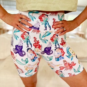 Womens Little Mermaid Bike Shortsmermaid Biker Shorts Ariel - Etsy