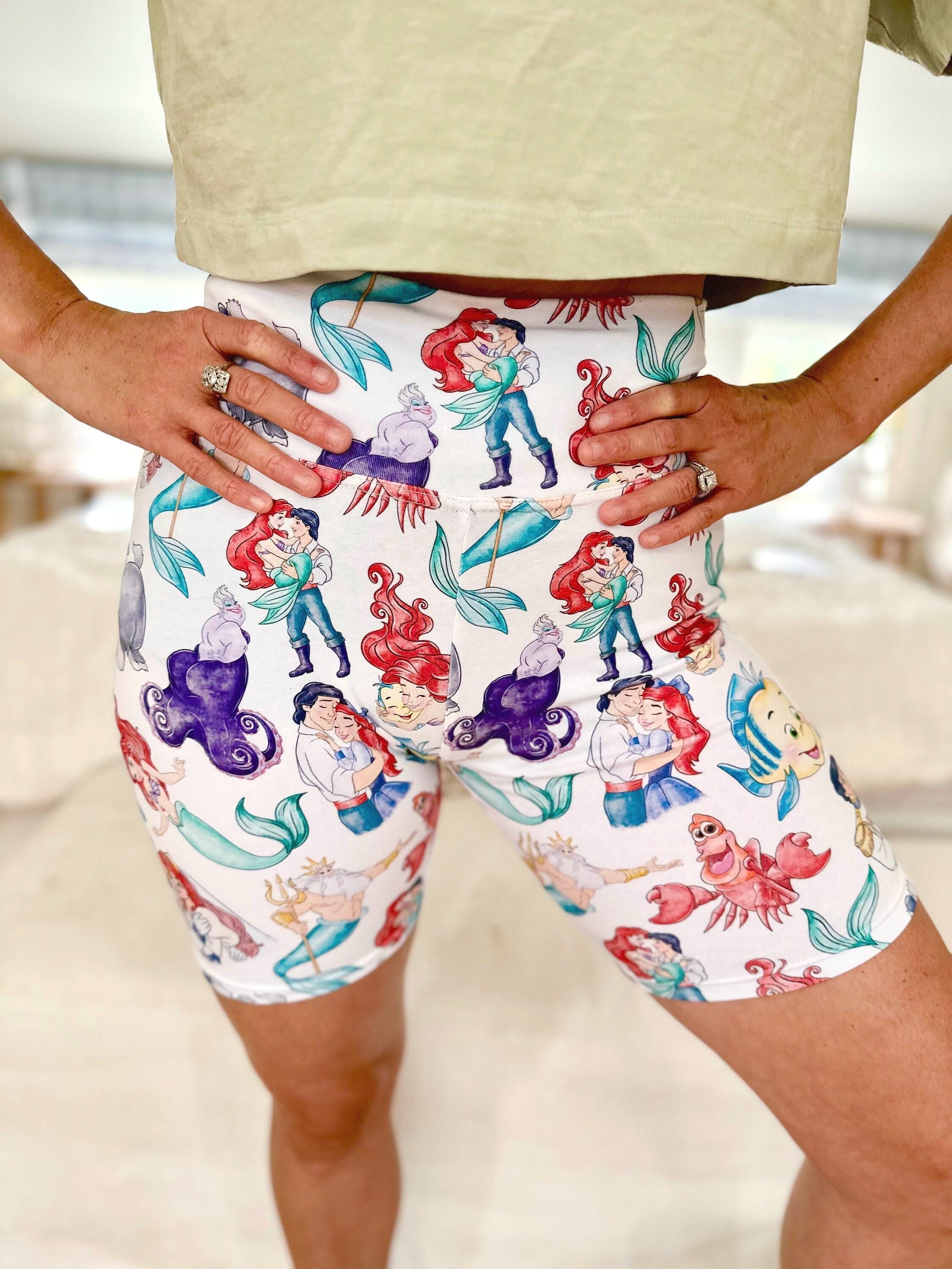 Women’s Little Mermaid Bike Shorts,mermaid Biker Shorts, Ariel Bike ...