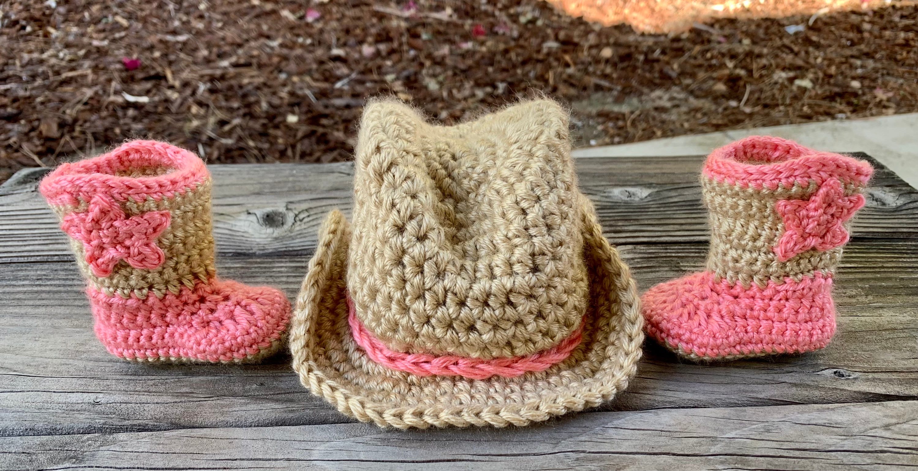Cowboy Hat & Boots Set/beige and Strawberry | Etsy