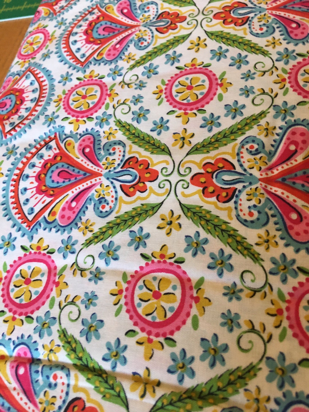 Clothworks Cotton Fabric Tuli Paisley in Multi Colors Half Yard Cut - Etsy