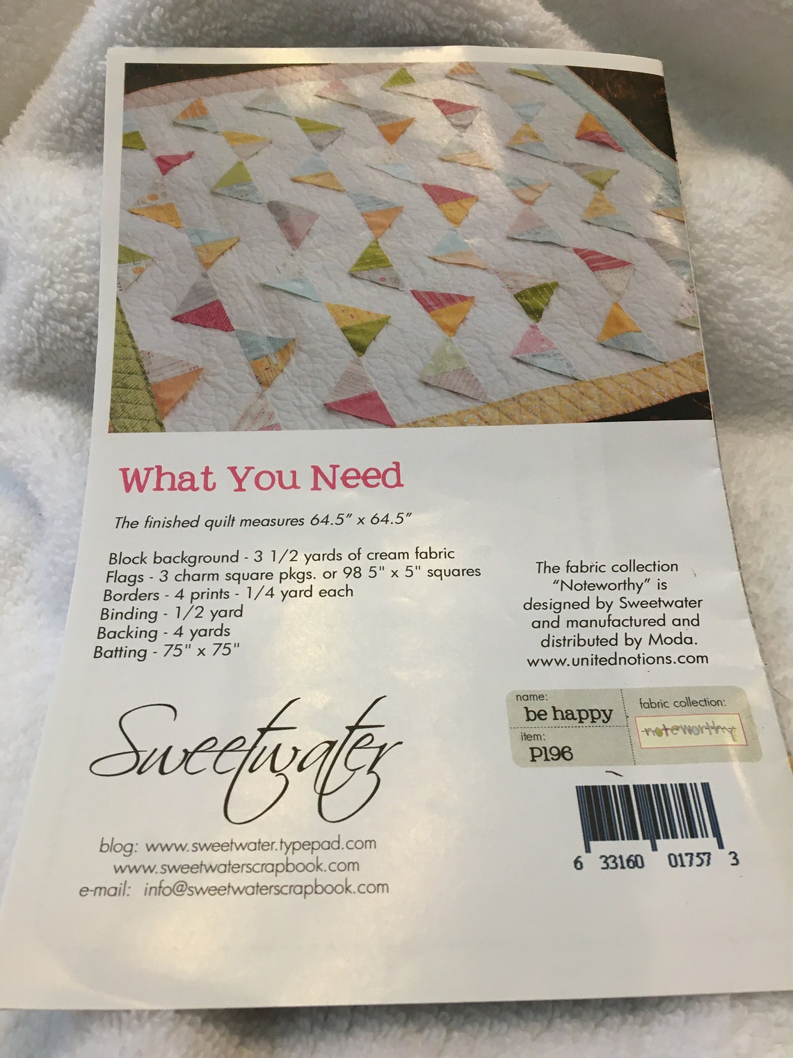 Quilt Pattern for a Quilt Called Be Happy by Sweetwater for - Etsy