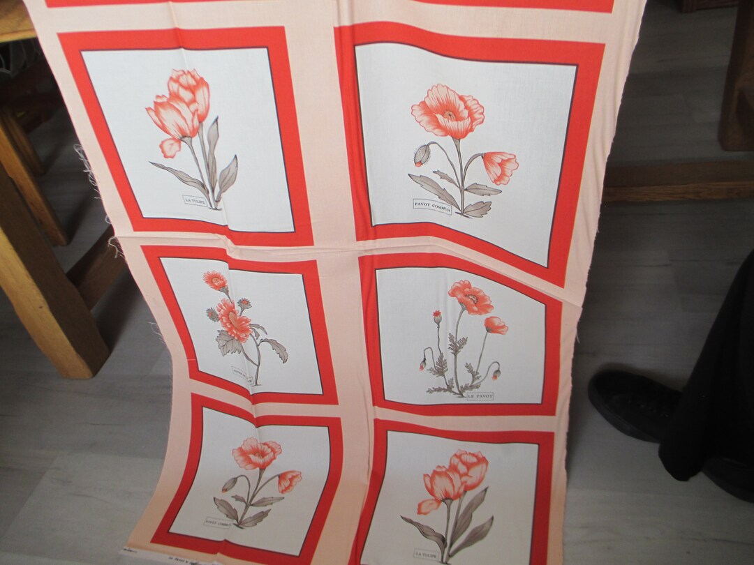 Moda Fabric Panel Le Pavot in Blush and off White 24" X 44" - Etsy