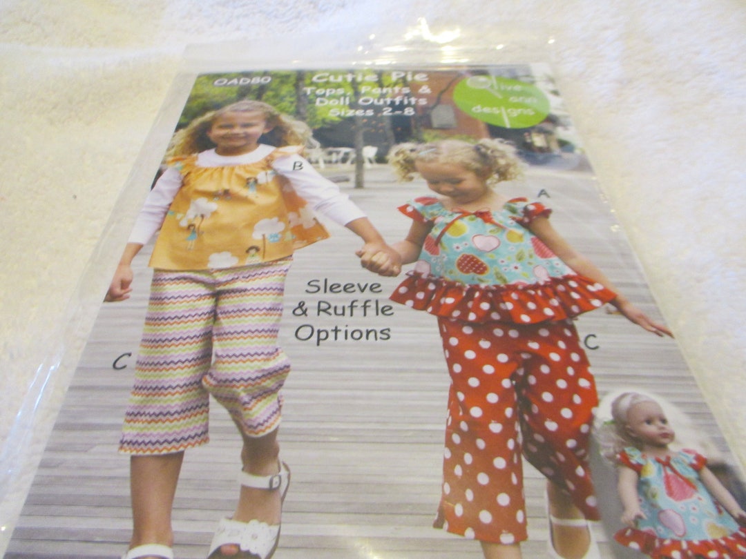 Clothing Pattern Olive Ann Designs Cutie Pie Top, Pants, and Doll ...