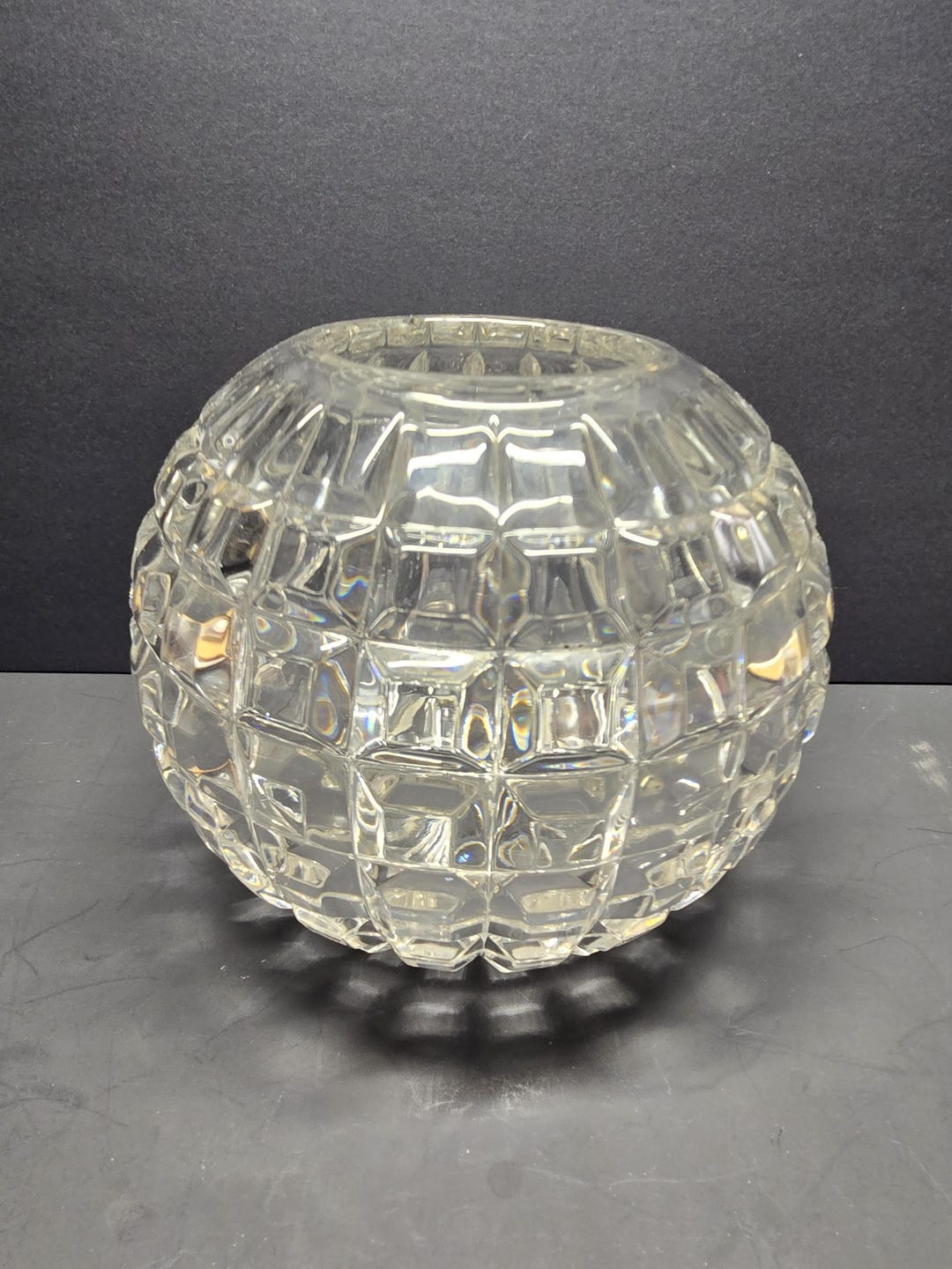 Duncan Miller Crystal Rose Bowl Vase: Mid-century Modern Cubism - Etsy