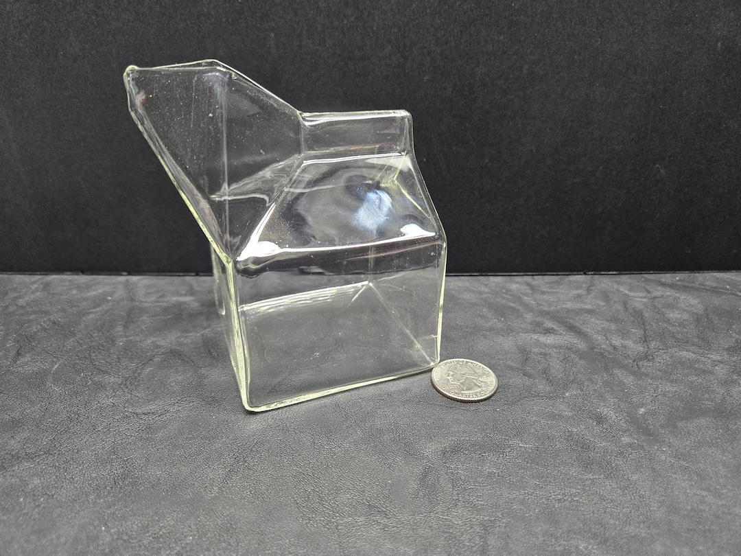Vintage Fred "half Pint" Clear Glass Novelty Milk Carton Shaped Creamer ...