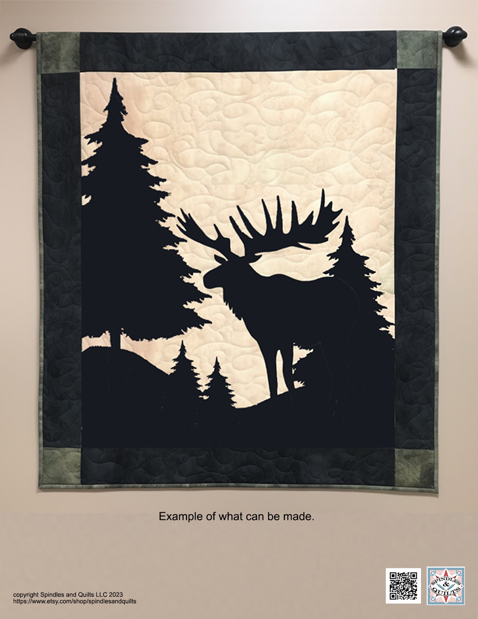 Moose Trees PDF Instant Download Applique Quilt Pattern Templates 14 ...