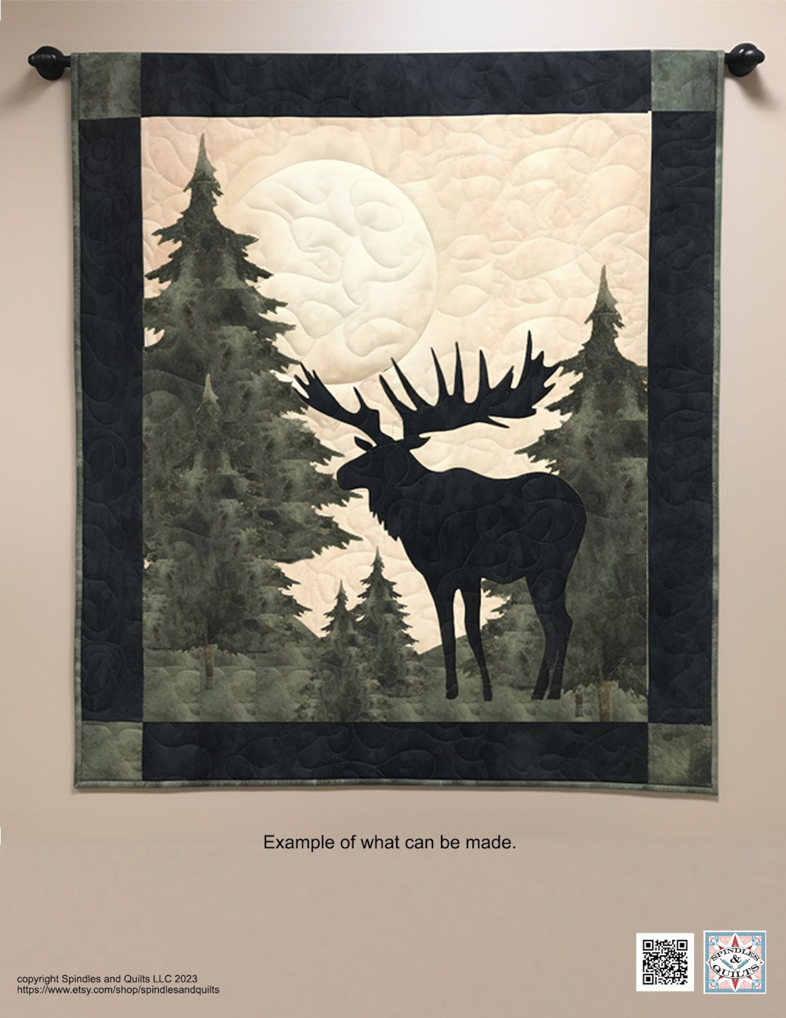 Moose Trees PDF Instant Download Applique Quilt Pattern Templates 14 ...