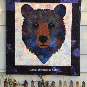 Bear Applique Quilt Pattern, Digital PDF Instant Download, 9 Pages, 2 ...