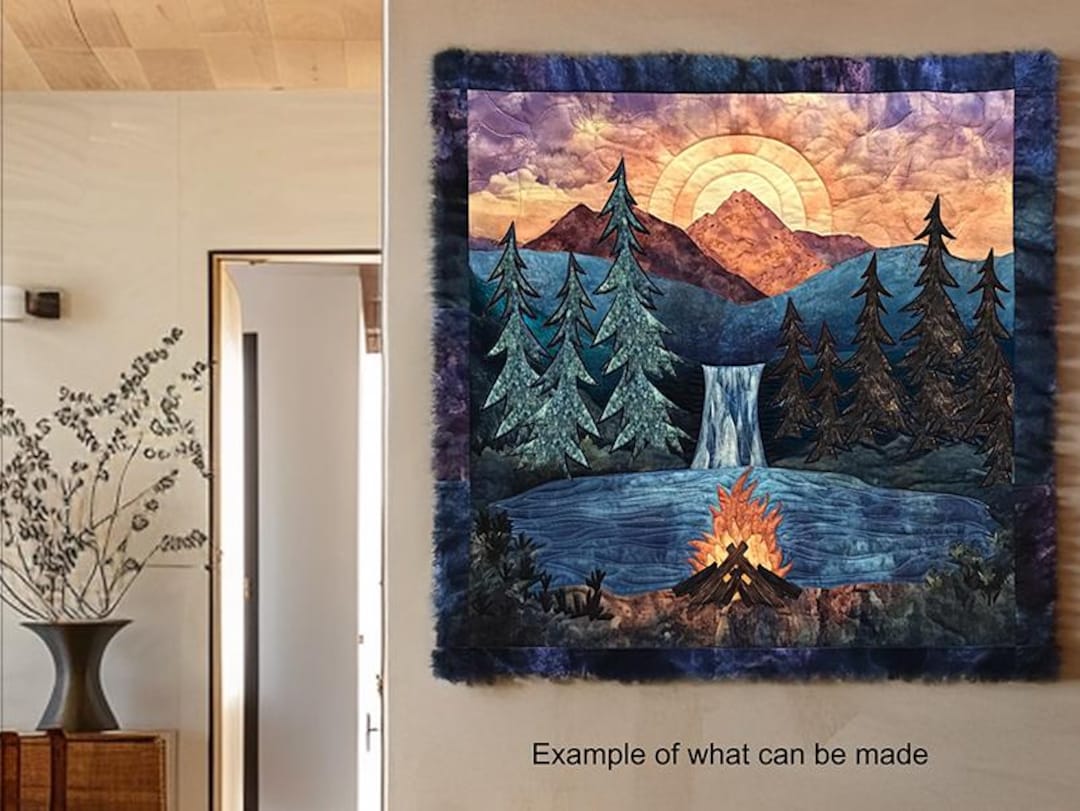 Campfire by the Lake Waterfall Pattern PDF Instant Download Sewing ...