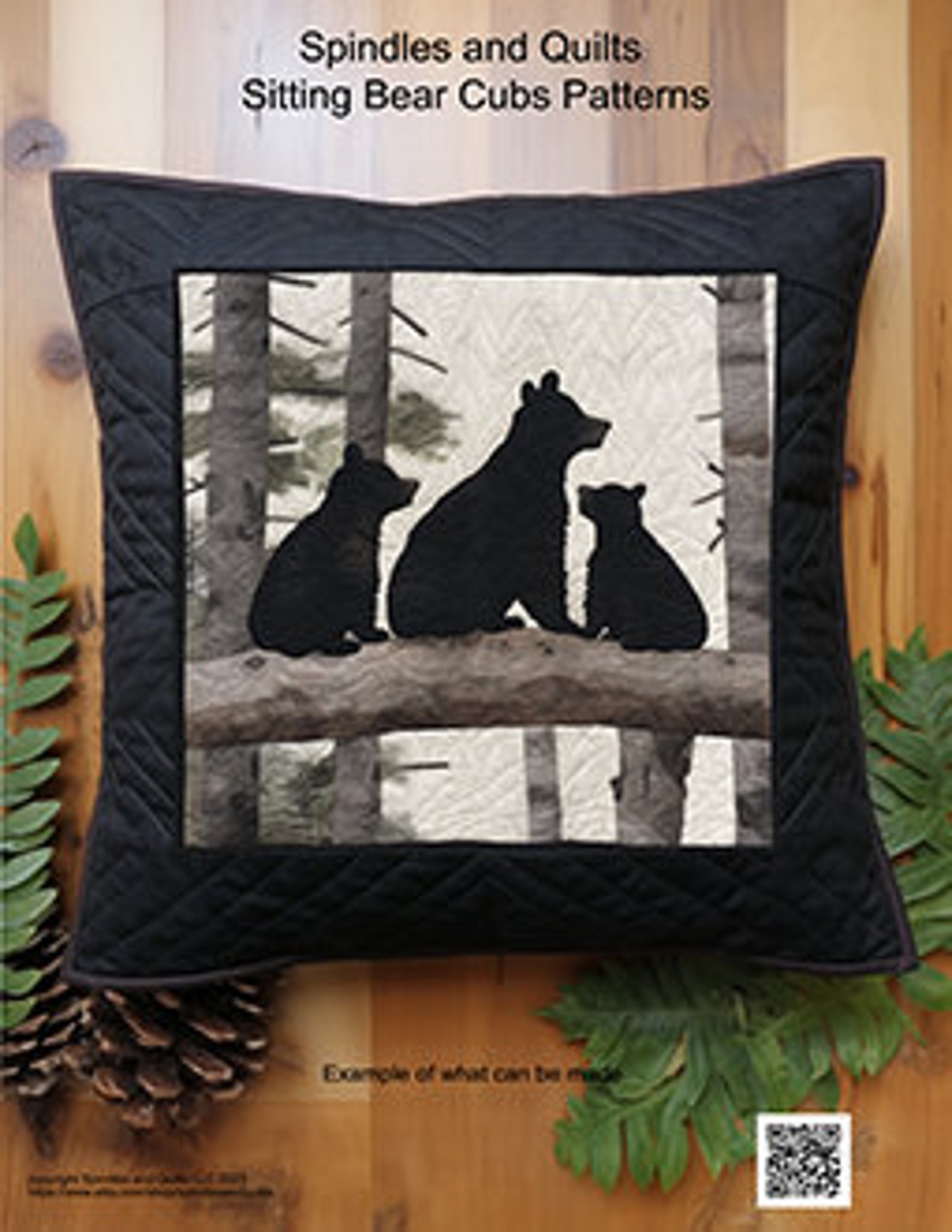 Sitting Three Bear Cubs 3 Sizes PDF Instant Download Applique Quilt ...
