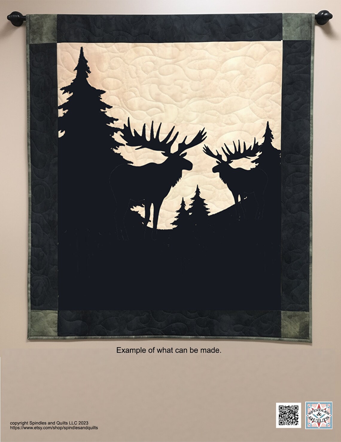 Moose Trees PDF Instant Download Applique Quilt Pattern Templates 14 ...