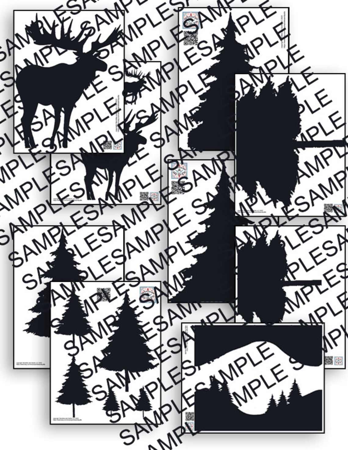 Moose Trees PDF Instant Download Applique Quilt Pattern Templates 14 ...