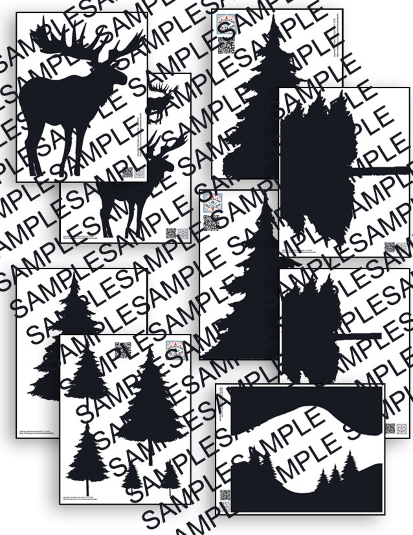 Moose Trees PDF Instant Download Applique Quilt Sewing Pattern ...