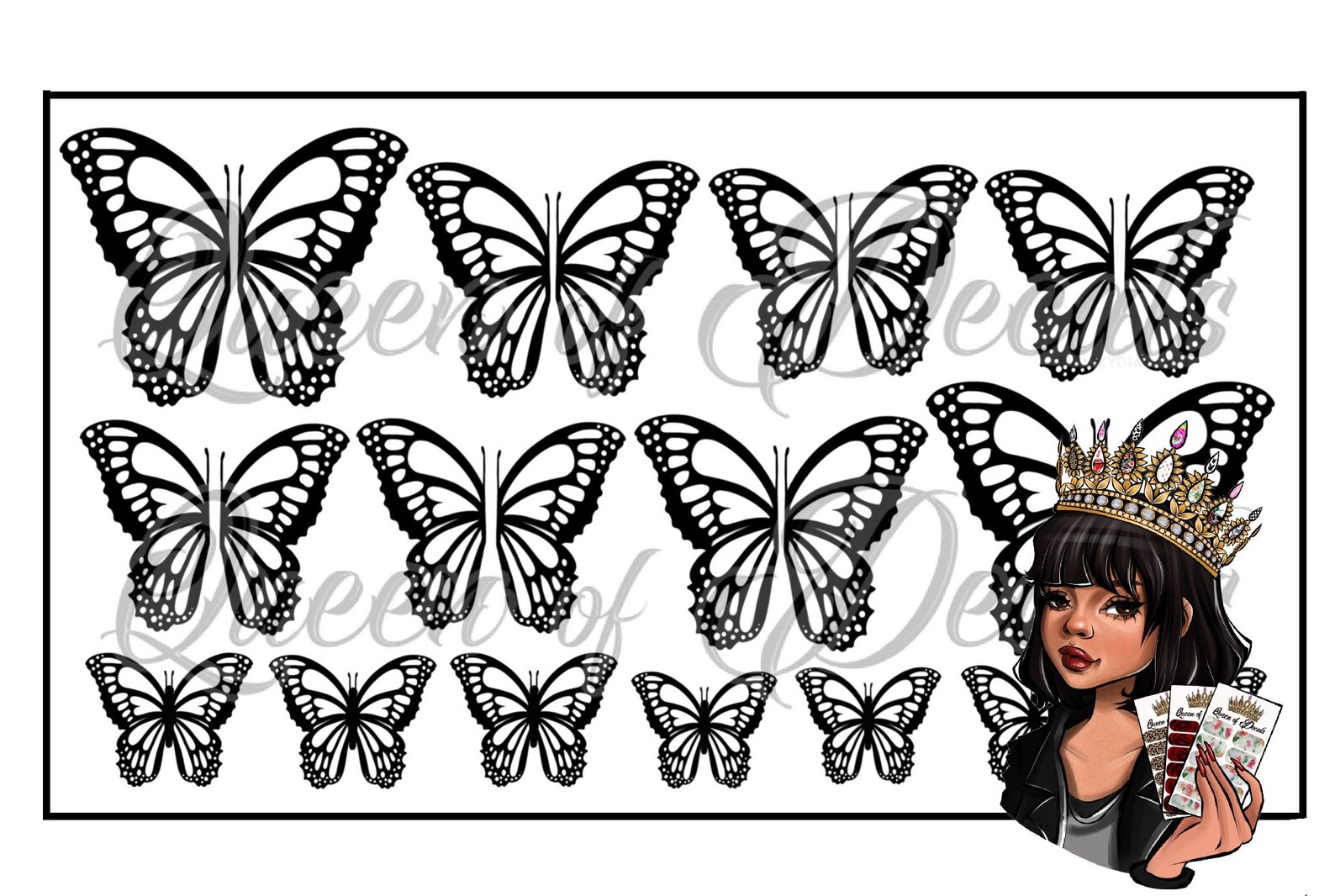 Negative Space BUTTERFLY WING Nail Art Decal - Etsy