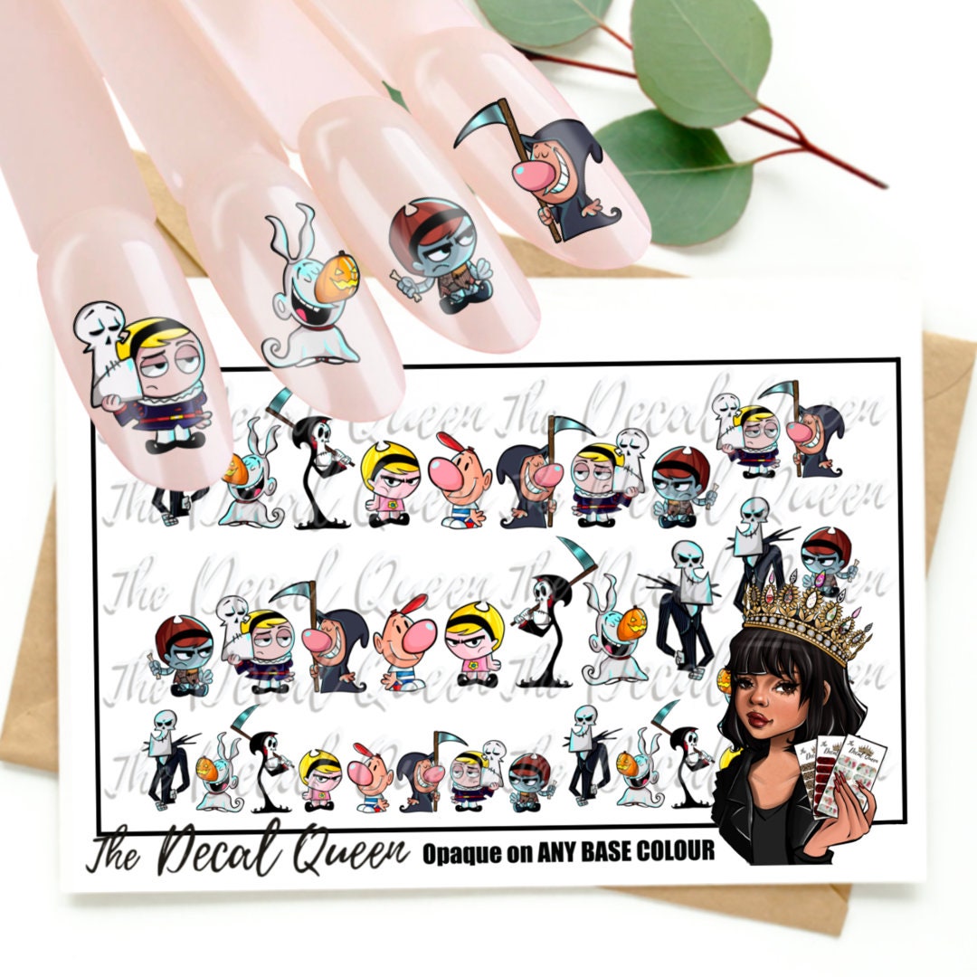 BILLY MANDY Nail Decal Halloween Nail Art RETRO Nail Design - Etsy