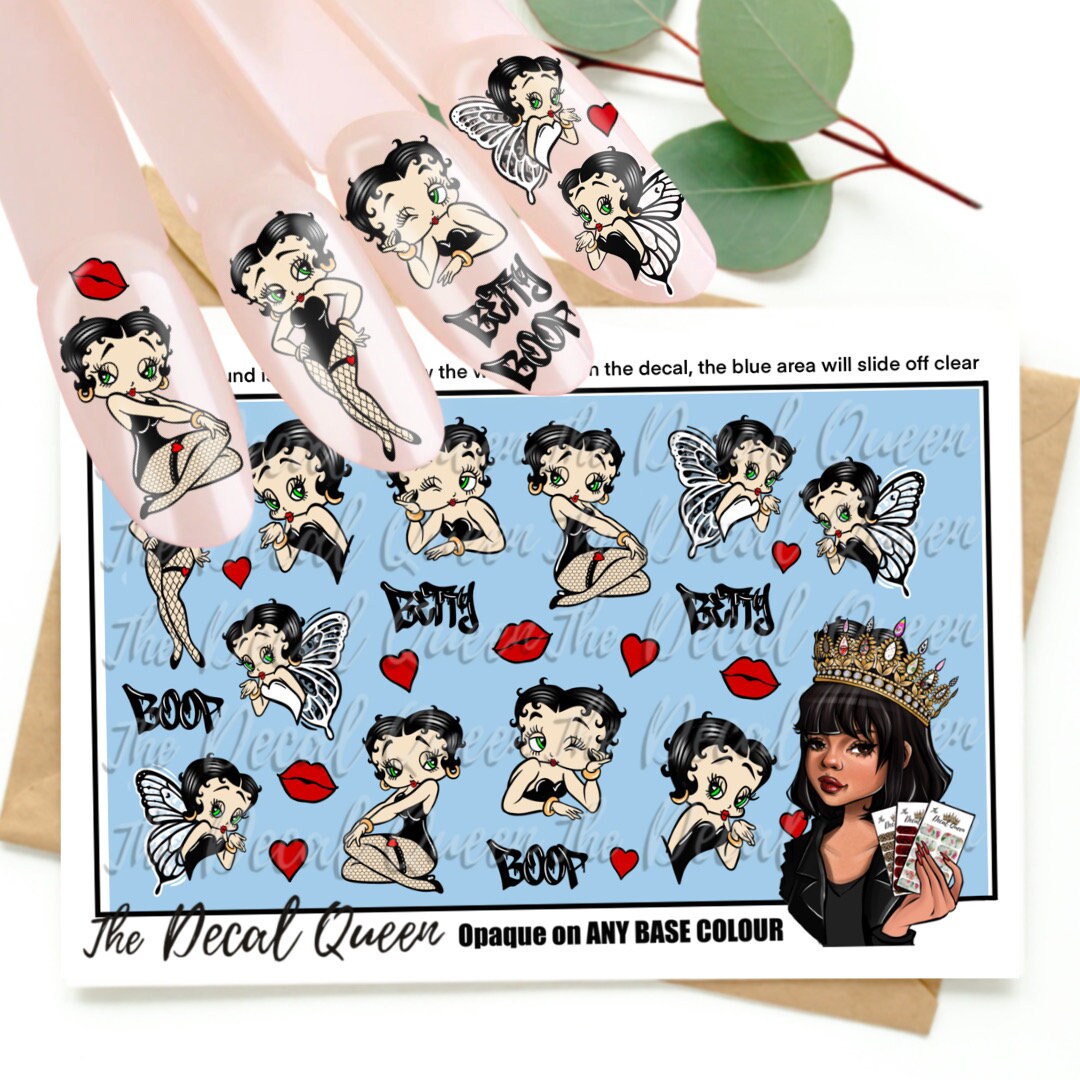 BETTY B00P Nail Art Water Decal Character Nail Art Easy to Apply Nail ...