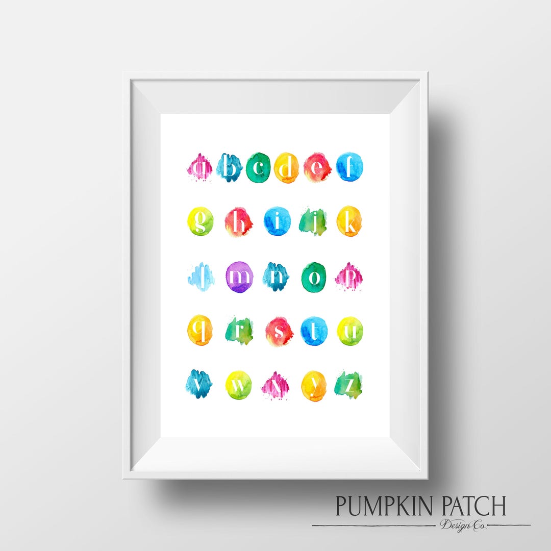 ALPHABET Lowercase LETTERS ABC Wall Art 16x20 8x10 Instant - Etsy