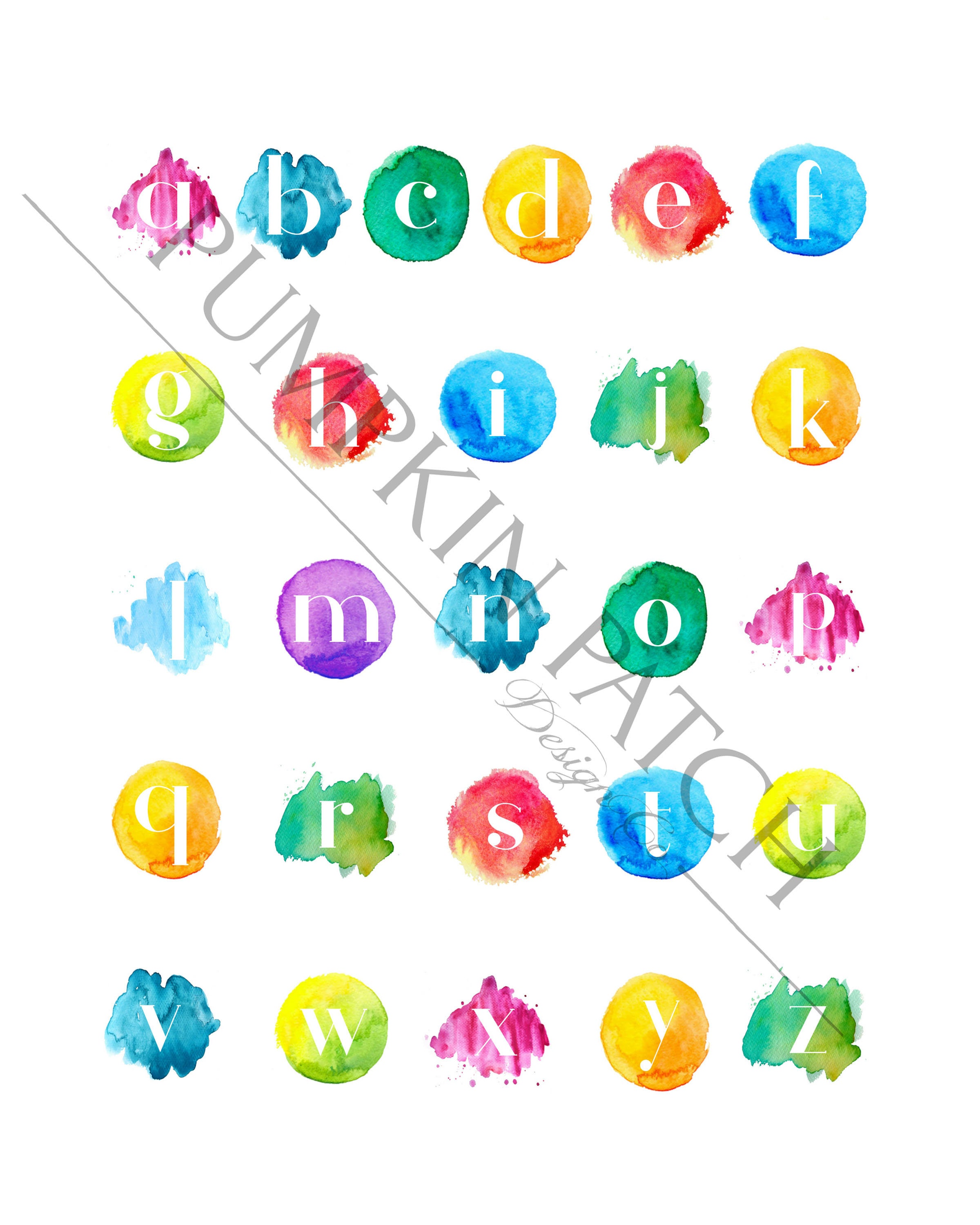 ALPHABET Lowercase LETTERS ABC Wall Art 16x20 8x10 Instant - Etsy