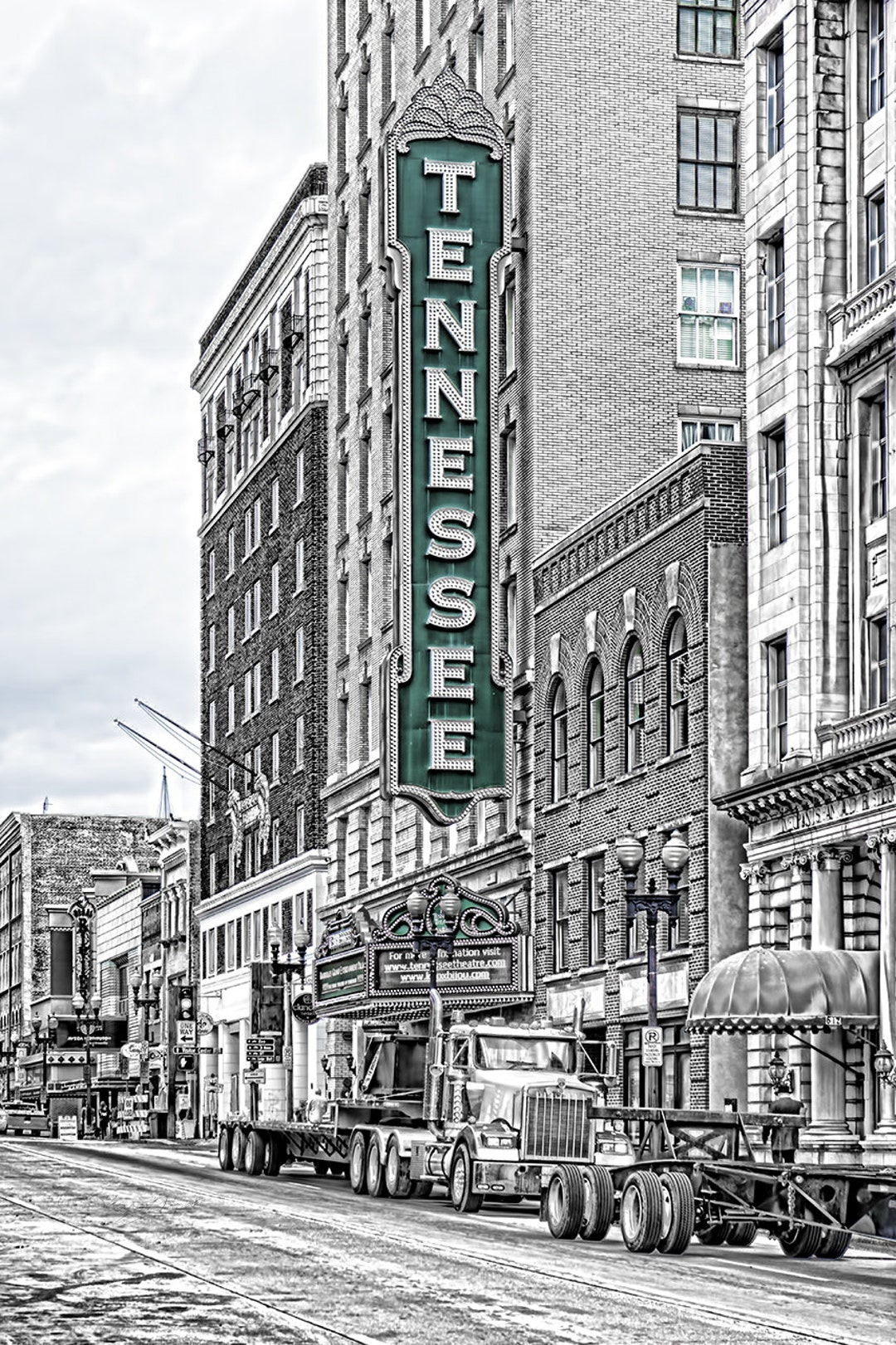 Tennessee Theatre Knoxville Sign Marquee Print Selective Color Landmark ...