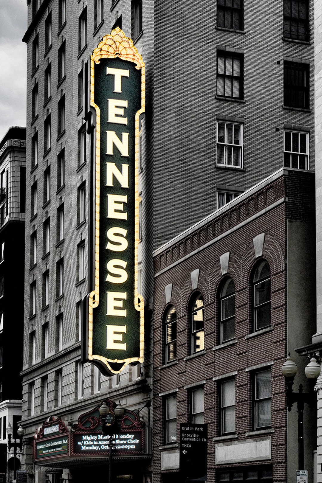 Historic Tennessee Theatre Sign Marquee Selective Color Landmark City ...