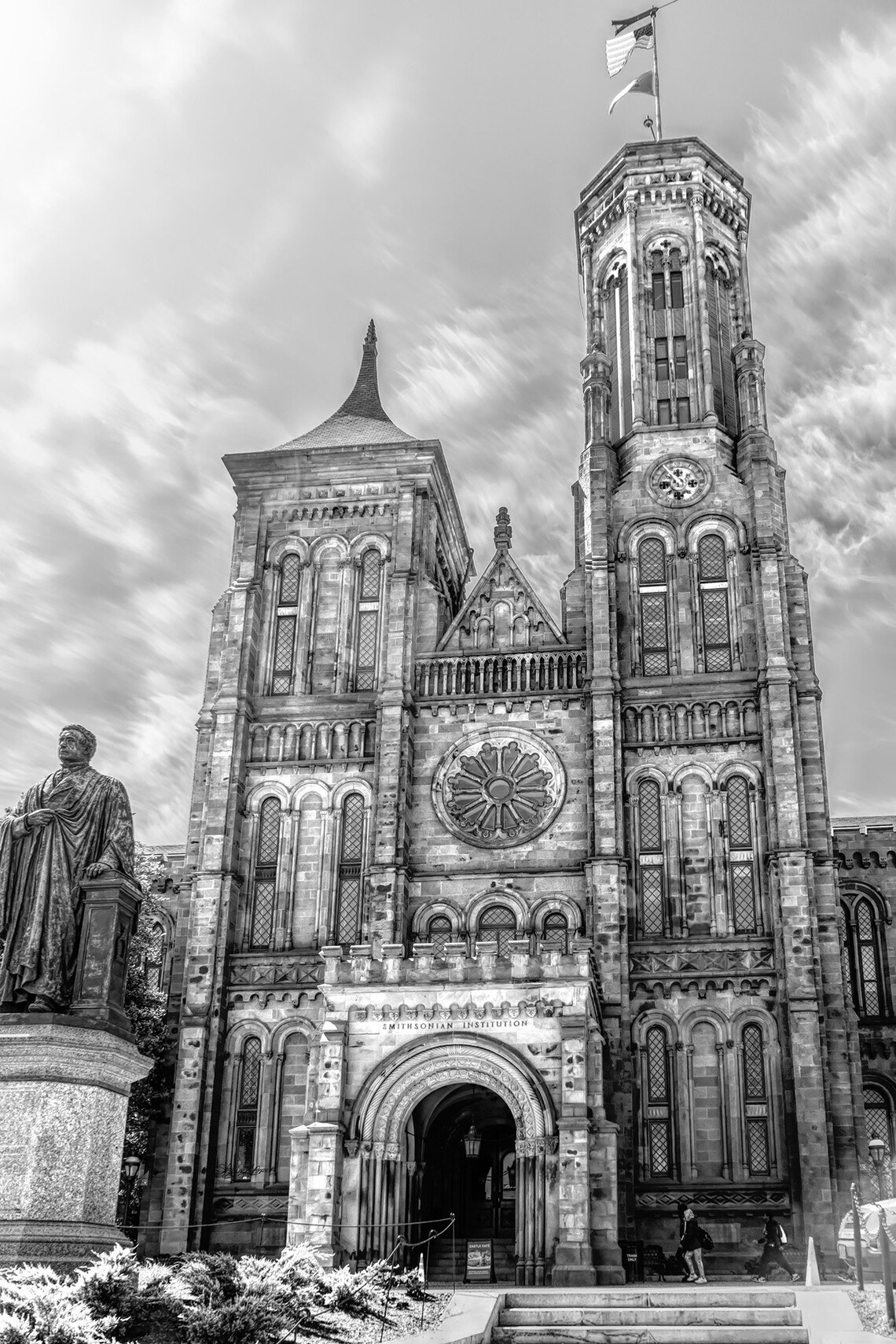 Smithsonian Castle Washington DC Black and White Americana Art ...