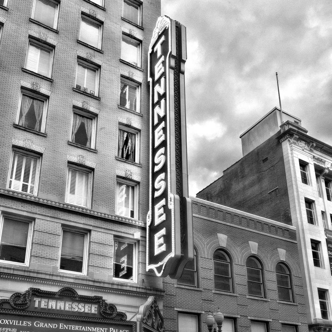 Tennessee Theatre Marquee Sign Black and White Square Art Photo Print ...