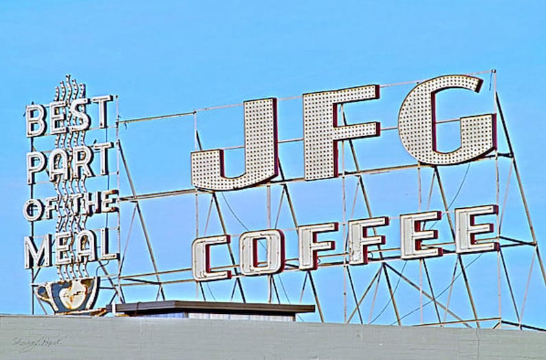 JFG Coffee Knoxville Print Historic Sign Landmark Americana Travel ...