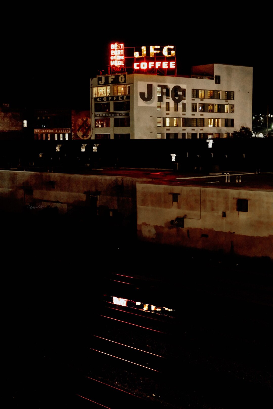 JFG Coffee Sign Landmark City Night Knoxville Tennessee Americana ...