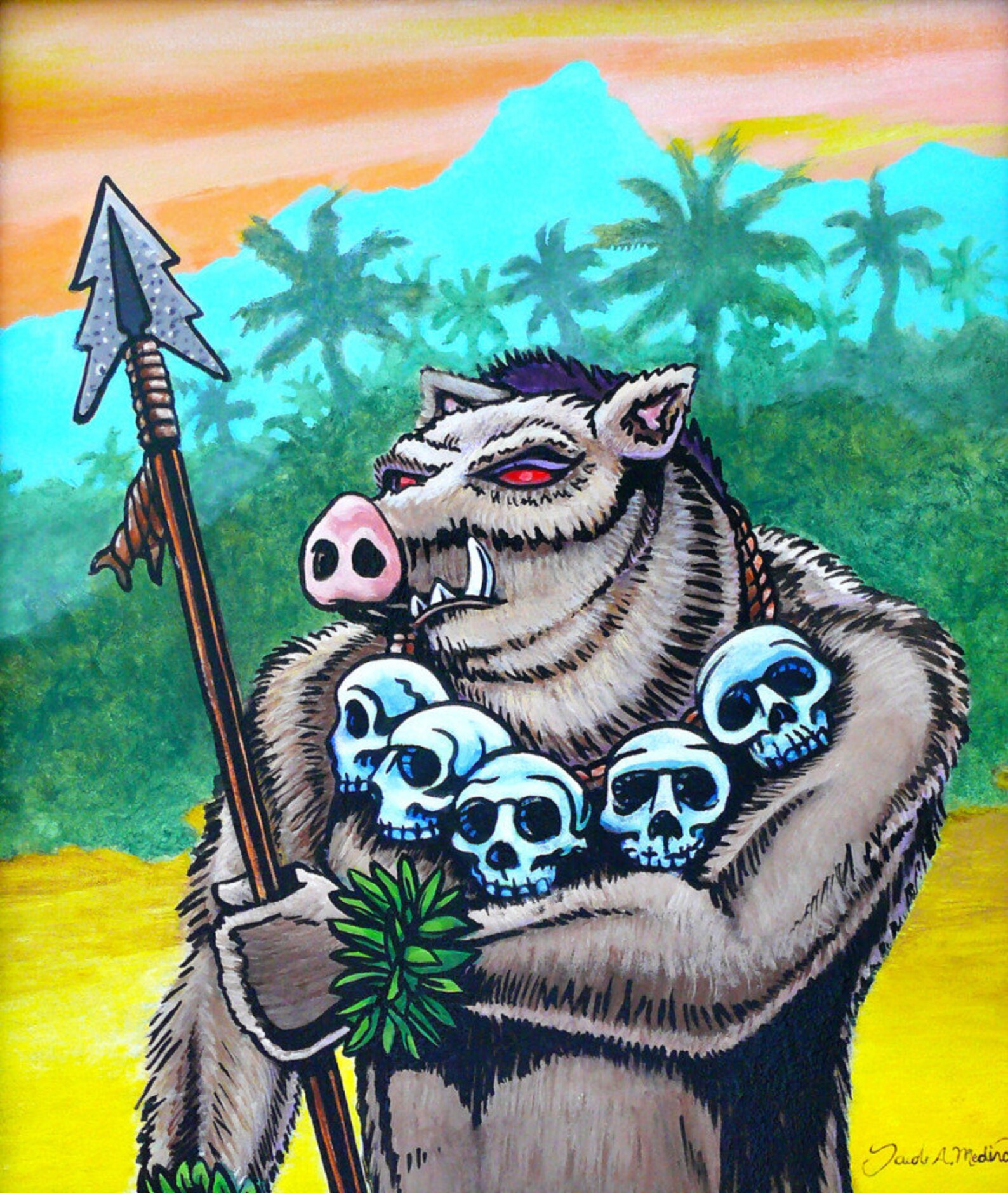 Pig-hunter-hunter 8x10 Print Kamapua'a Hawaiian God - Etsy