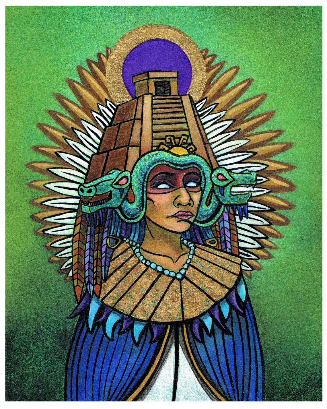 Queen of Mictlan 8x10 Print Aztec Mythology Mictecacihuatl - Etsy
