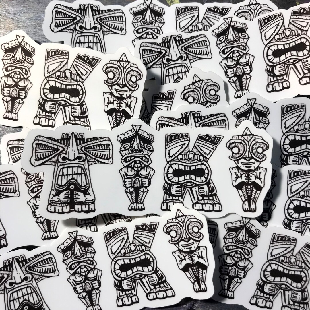 Tiki Sticker Die Cut Letters Bumper Stickers Vinyl Tiki Bar Stocking ...