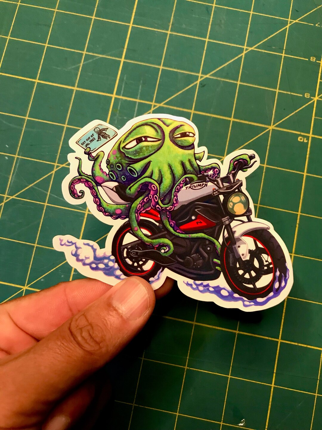 Octopus Motorcycle Sticker, Motorcycle Sticker, Die Cut, Art Sticker ...