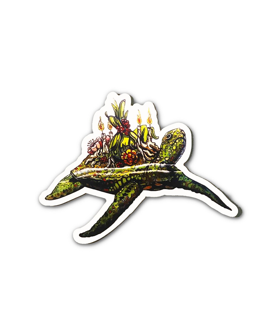 Turtle Sticker, Green Sea Turtle, Honu, Die Cut, Vinyl Sticker, Art ...