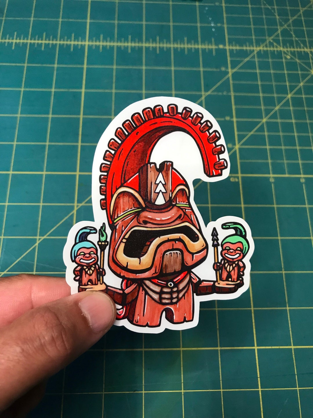 Tiki Art Sticker: Waterproof Vinyl Die Cut - Etsy