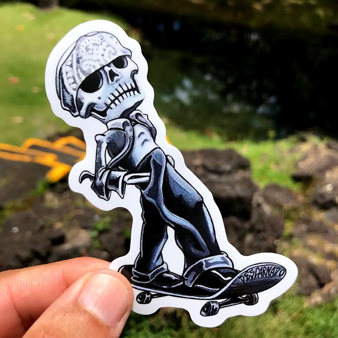 Cholo Skeleton Skateboard Sticker: Gangster Lowrider Art - Etsy Österreich
