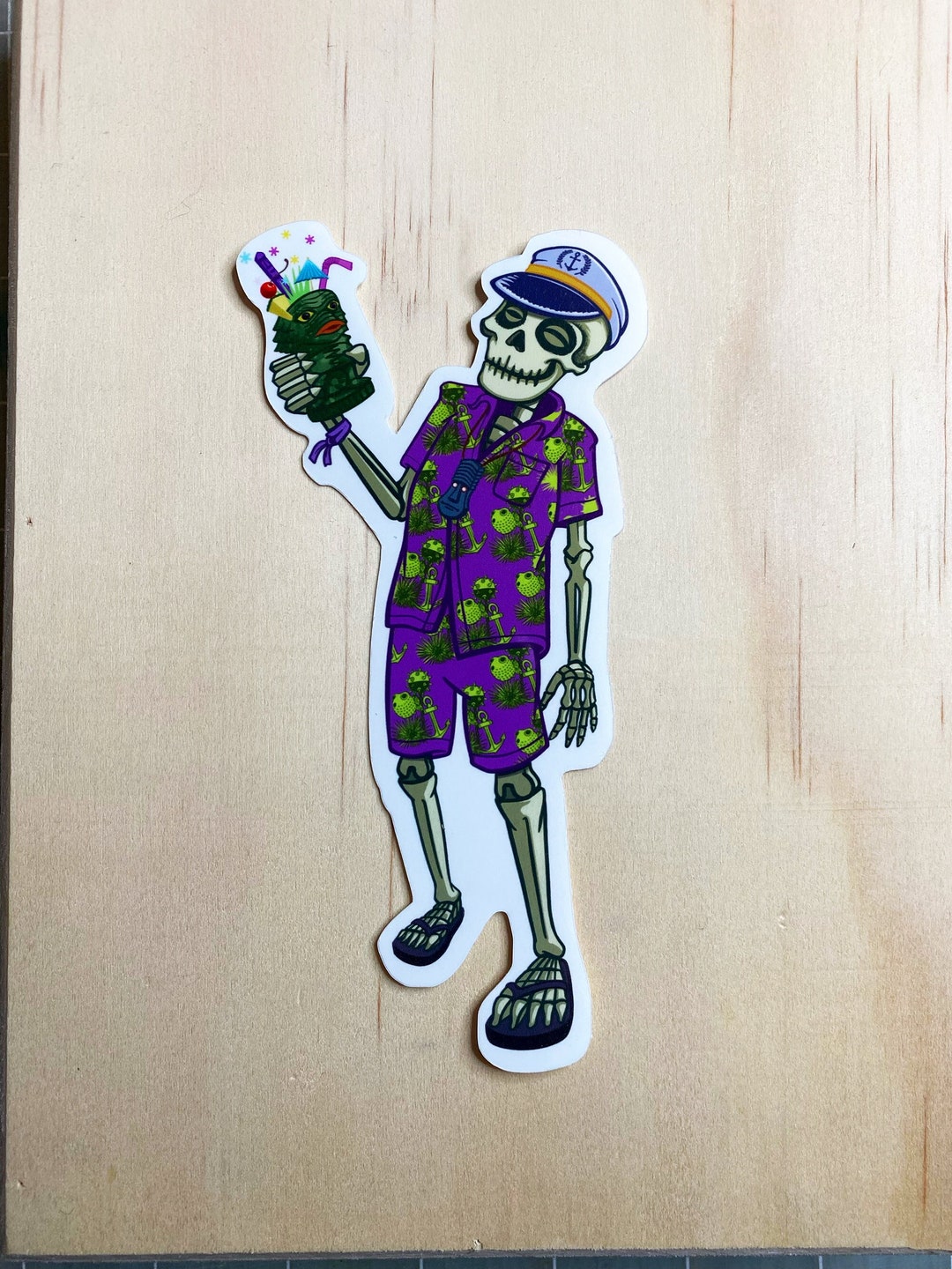 Tiki Sticker Die Cut Skeleton Sticker for Boat Owner Vinyl Sticker ...
