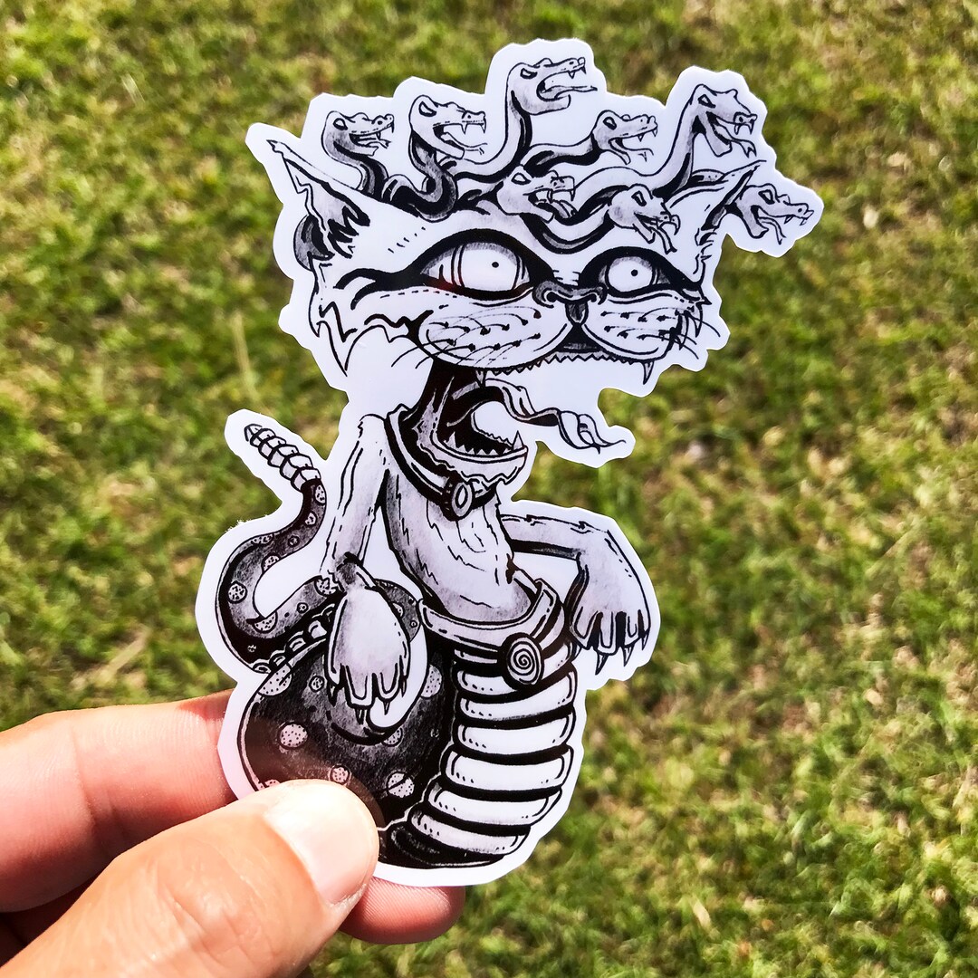 Meowdusa, Cat Sticker, Monster Cat, Medusa Sticker, Cat Lover, Kitty ...