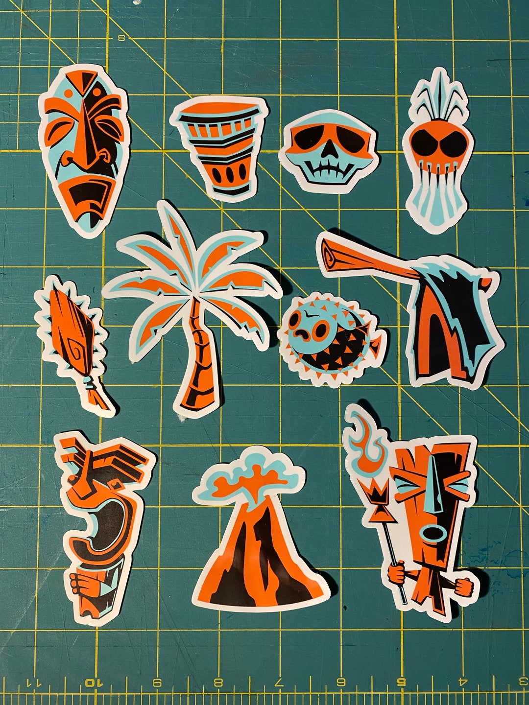 Tiki Sticker Bundle Hawaii Sticker Pack of Island Tiki Stickers Beach ...