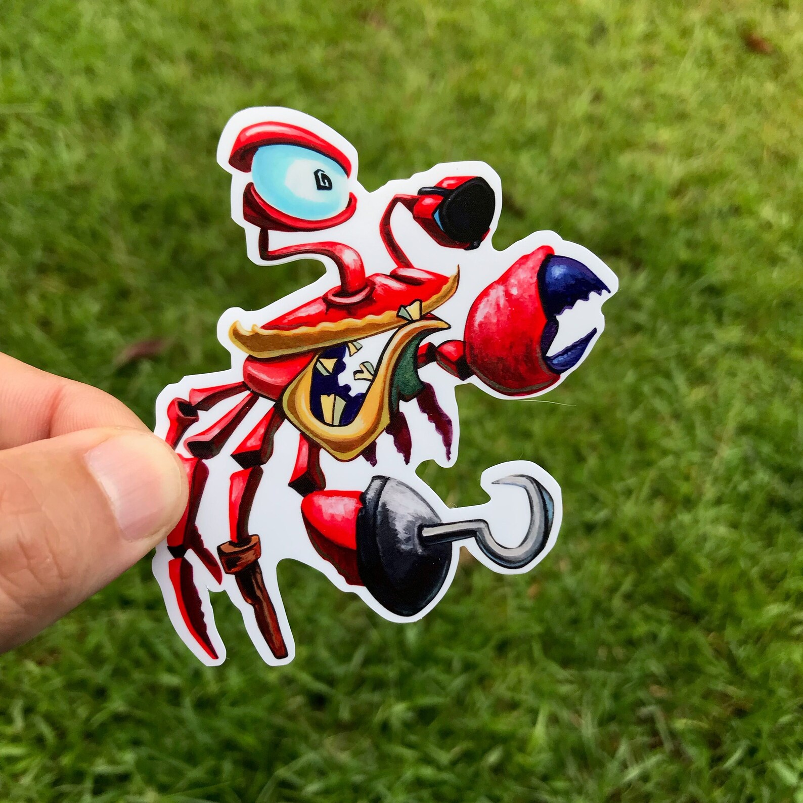 Pirate Crab Sticker Crab Sticker Pirate Sticker Nautical - Etsy